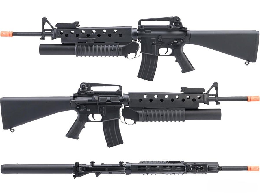 E&C Airsoft M16A4 Airsoft AEG Rifle w/ M203 40mm Airsoft Grenade ...