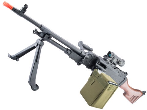 Matrix M240 Airsoft AEG Machine Gun w/ Box Magazine (Wood Stock) | Dead ...